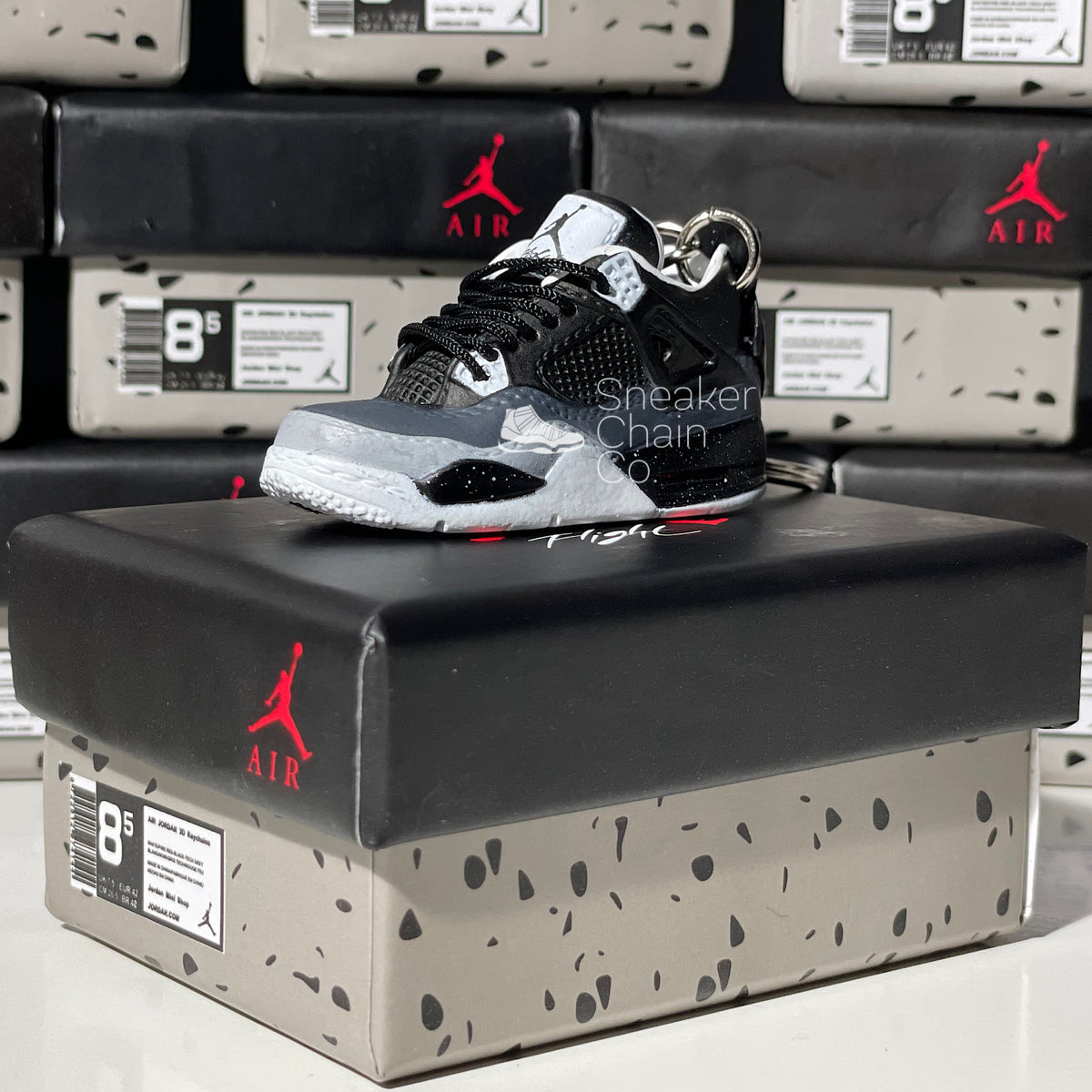 Nike Air Jordan 4 Retro Fear Pack 3D Mini Sneaker Keychain Shoe Keyrin ...