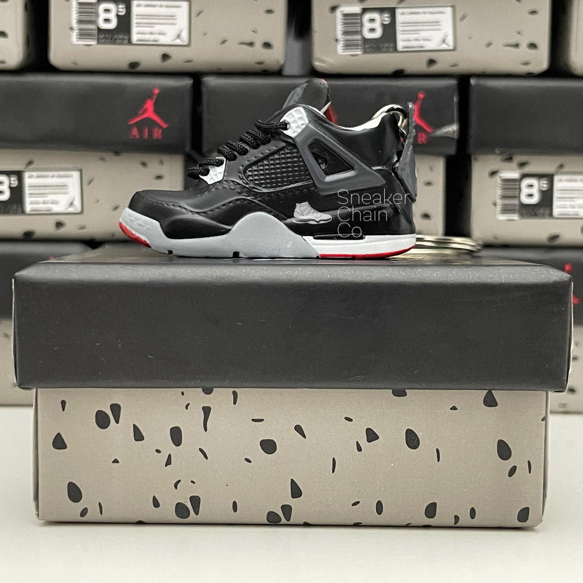 Nike Air Jordan 4 Retro Bred (2019) 3D Mini Sneaker Keychain Shoe Keyr ...