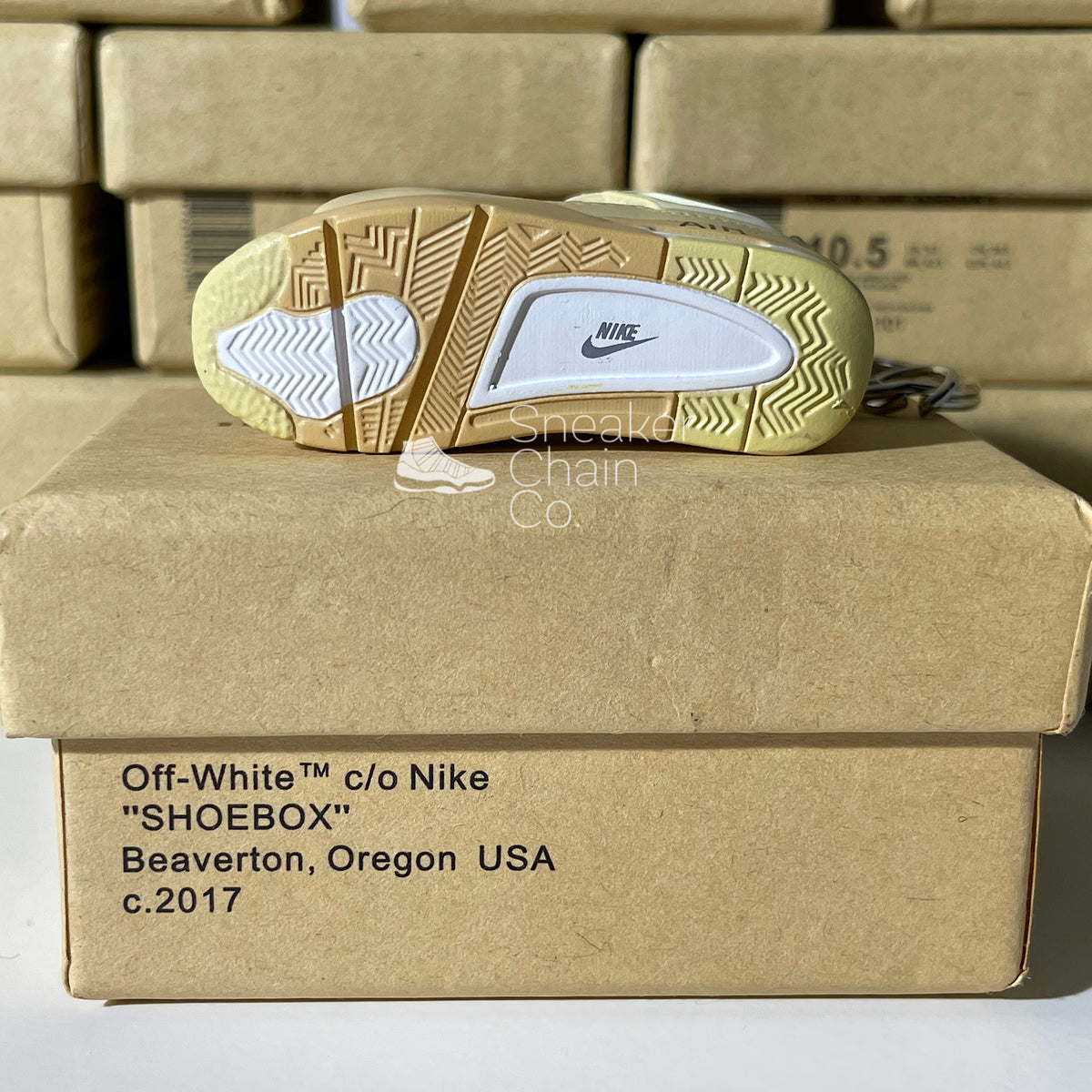 Nike Air Jordan 4 Retro x Off-White Sail 3D Mini Sneaker Keychain Shoe ...