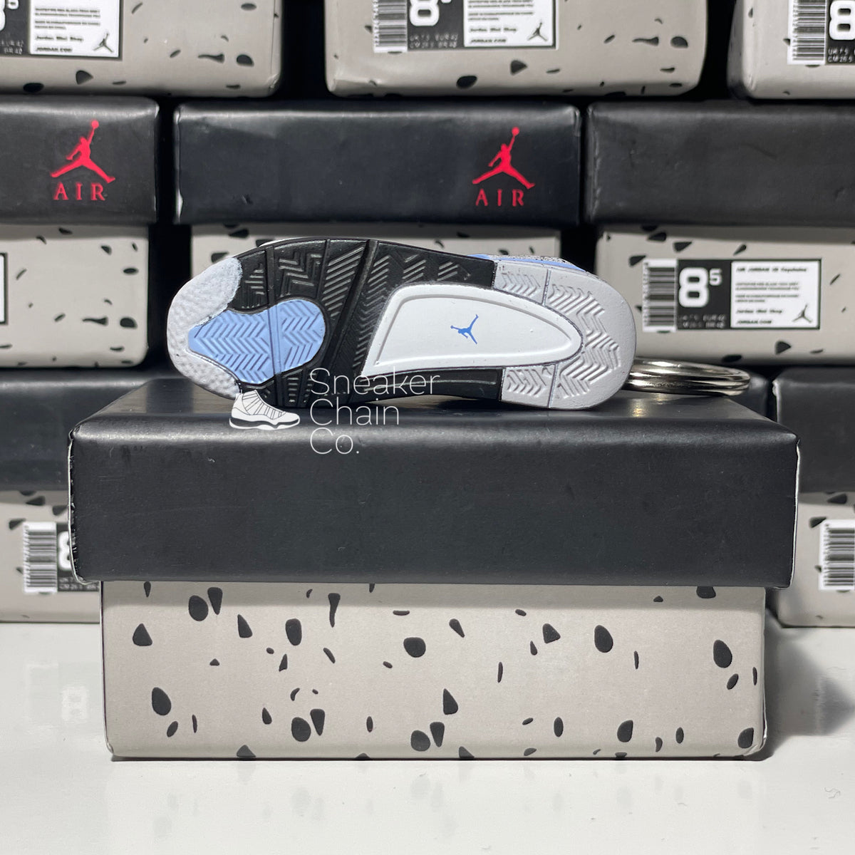 Nike Air Jordan 4 Retro University Blue 3D Mini Sneaker Keychain Shoe ...